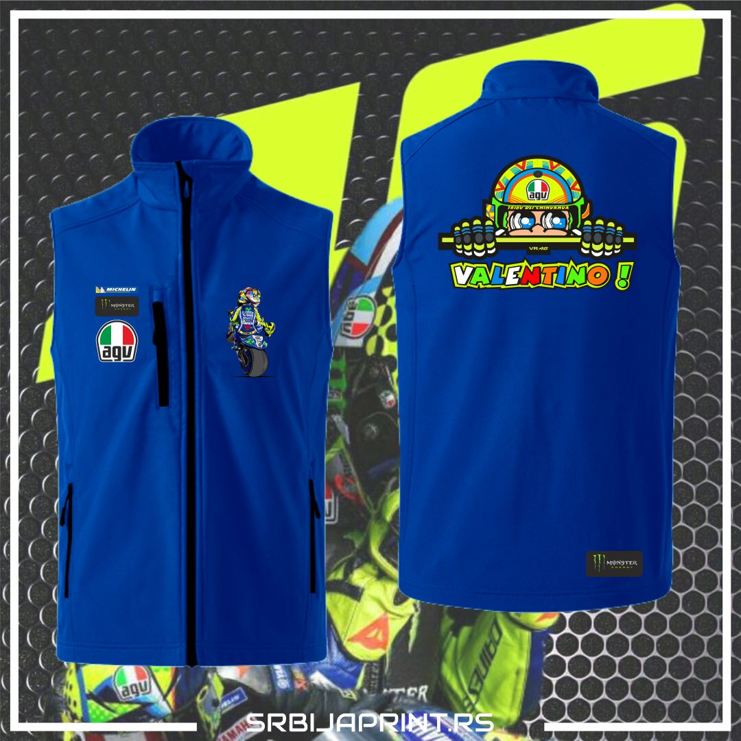 Valentino Rossi Softshell Prsluk - Srbija Print Shop