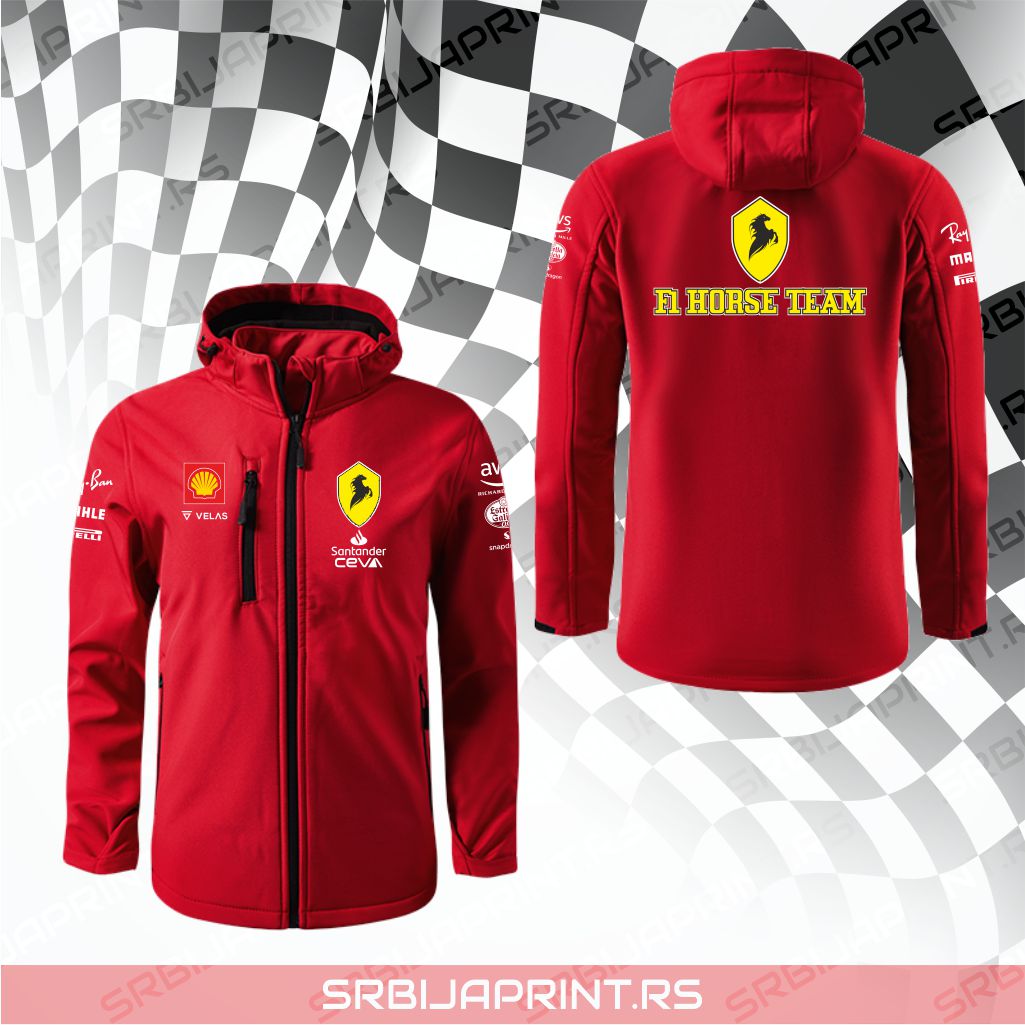 F1 Horse Team Softshell Jakna - Srbija Print Shop