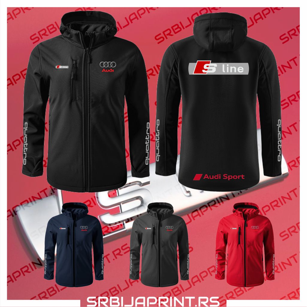 Audi S Line Softshell Jakna - Srbija Print Shop