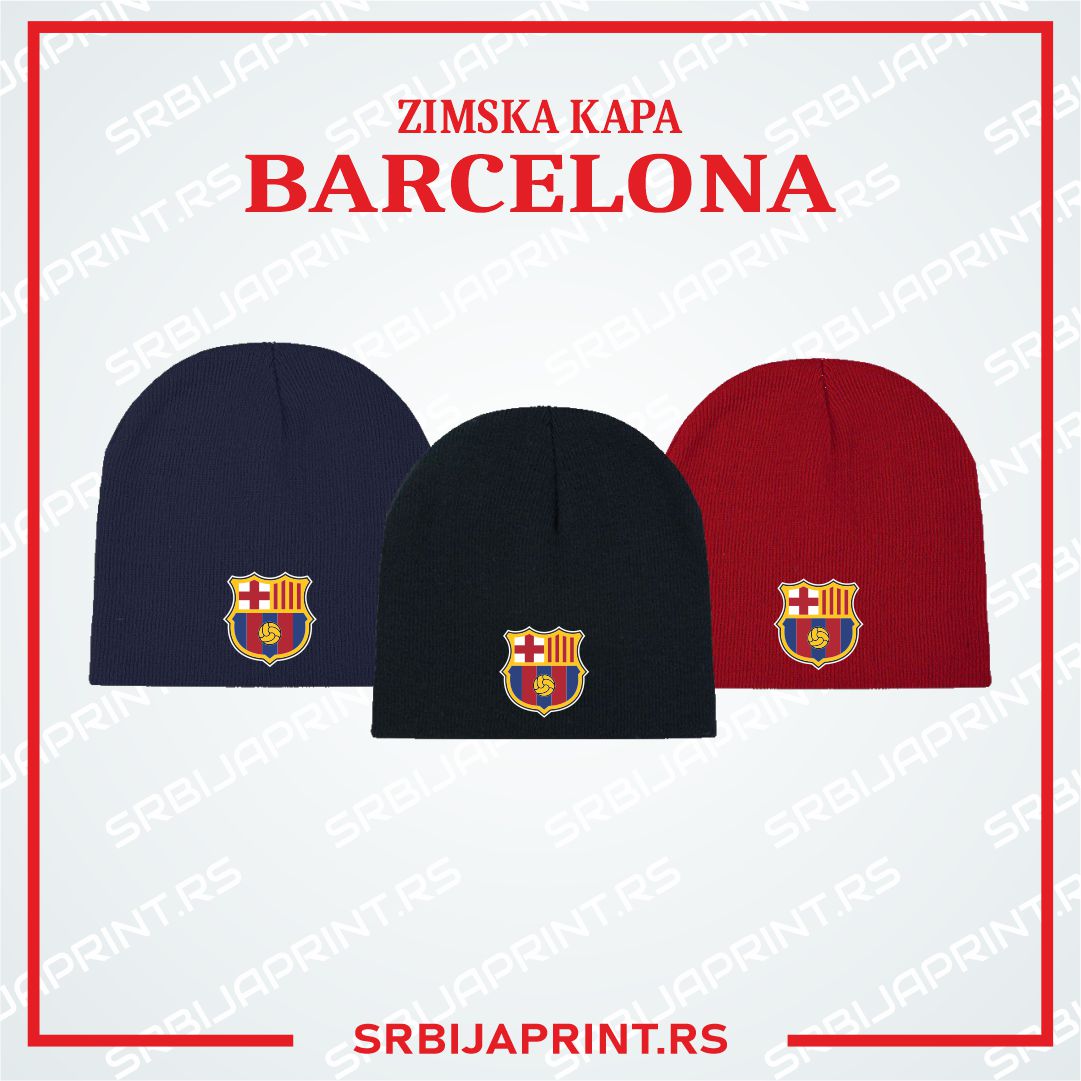 Barcelona Kapa – Topla Zimska Navijačka Kapa - Srbija Print Shop
